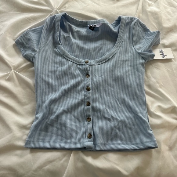 Tops | Light Blue Crop Top With Tags | Poshmark